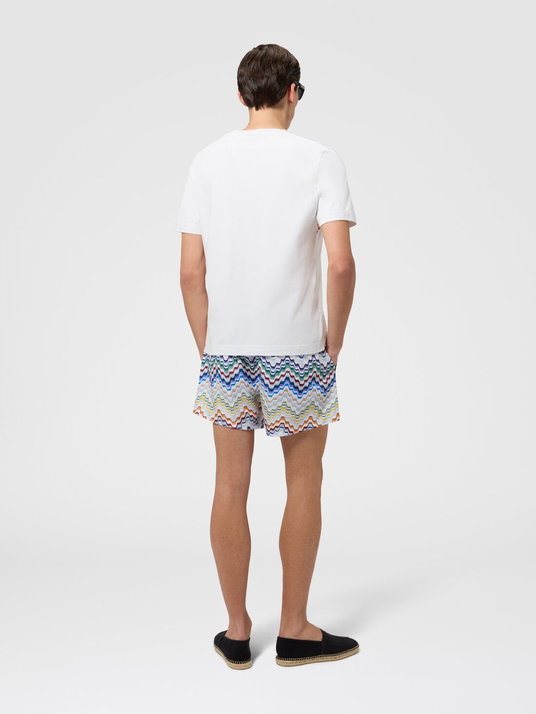 Cotton crewneck T-shirt with logo lettering Multicoloured | Missoni