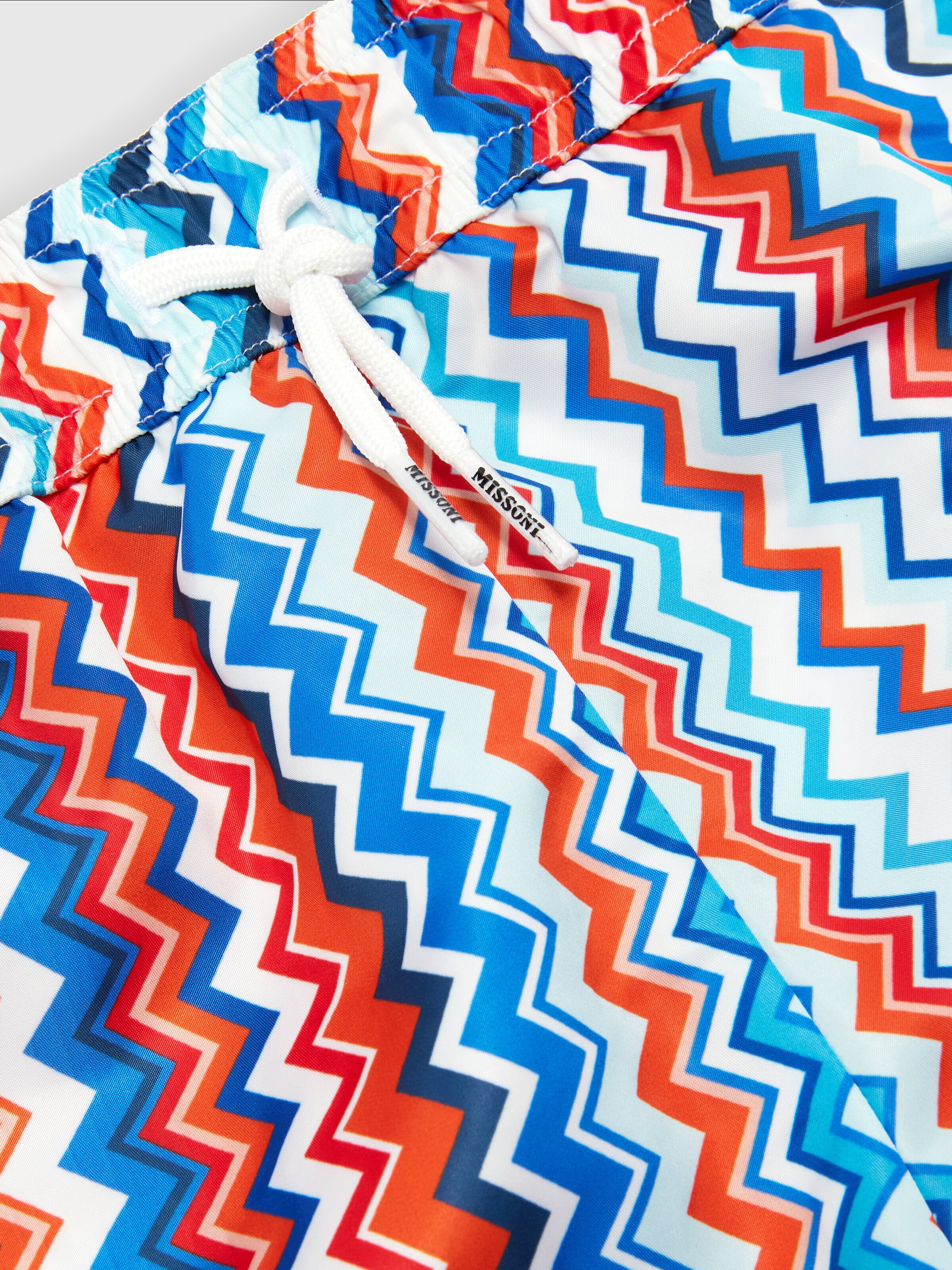 Swimming Trunks With Zigzag Print And Logo Multicoloured Missoni