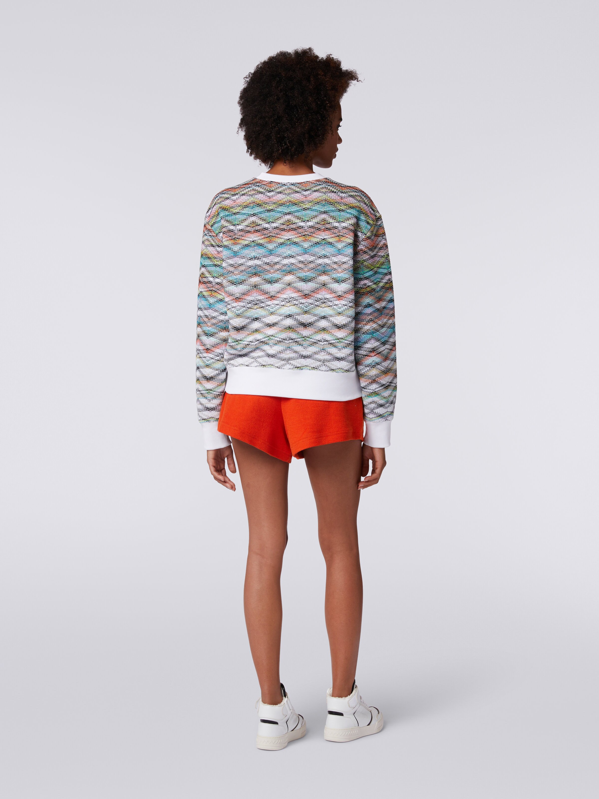 Crew-neck sweatshirt in knit with lurex and logo