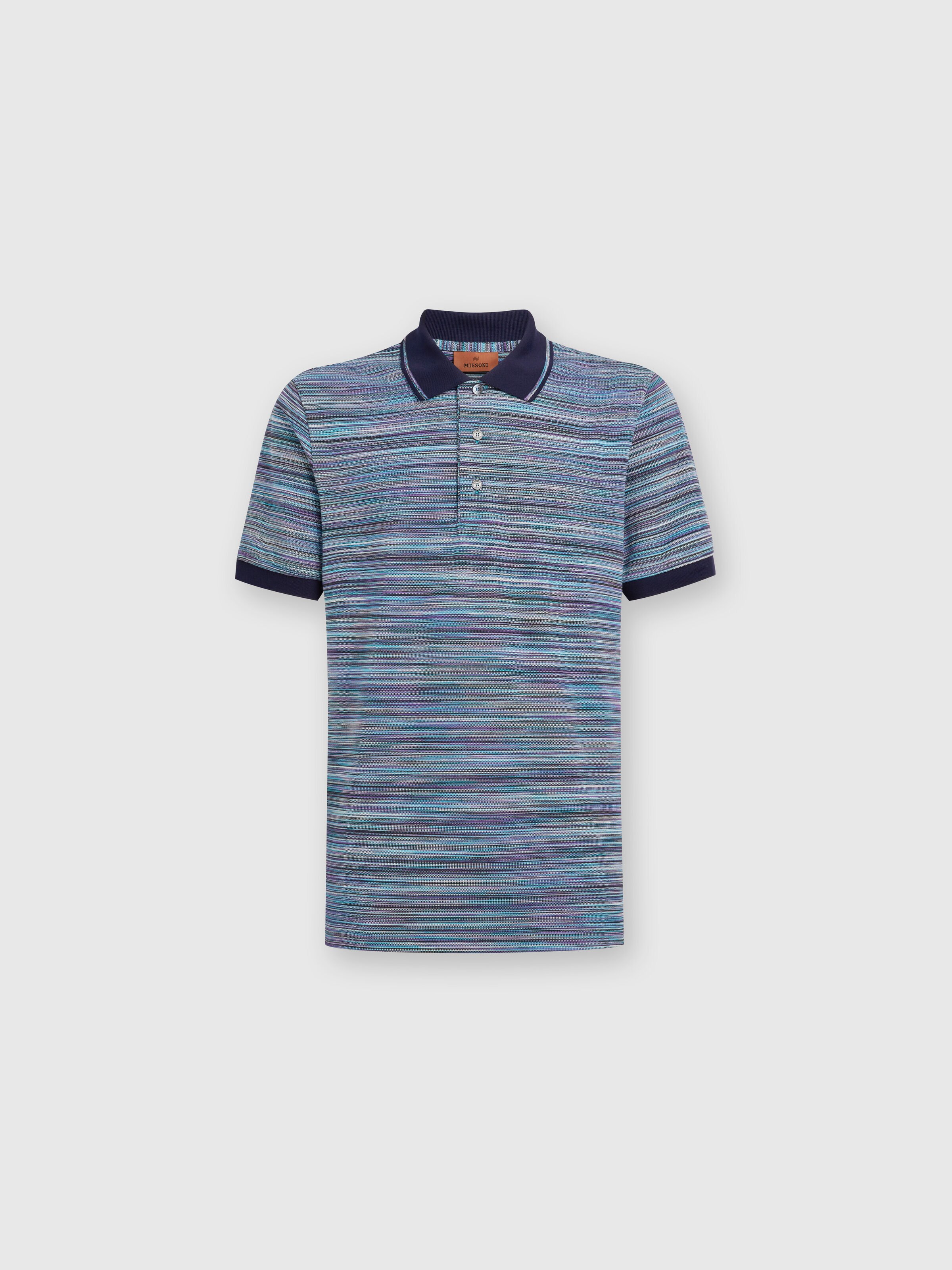 Slub cotton polo shirt with plain details